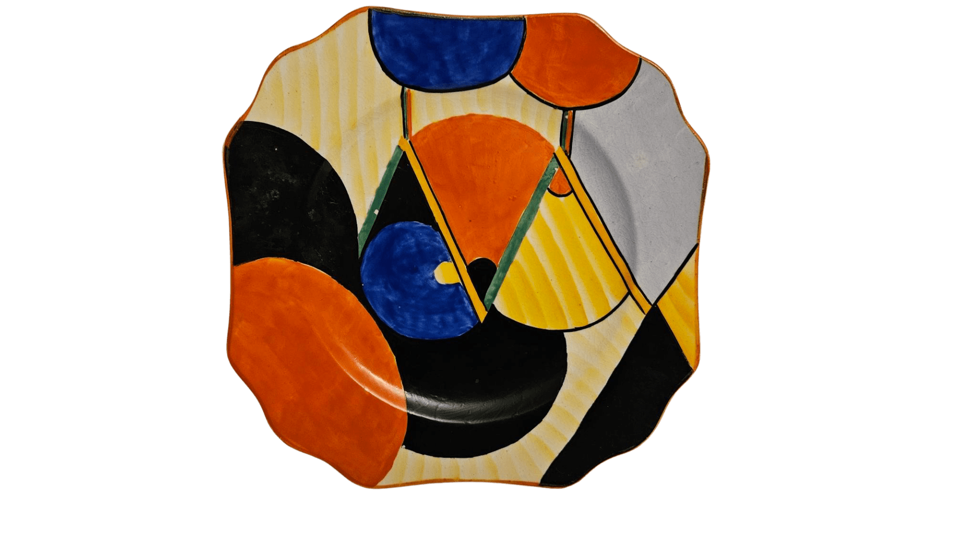Crown Devon Art Deco Hand Painted Geometric Plate | ImParlour