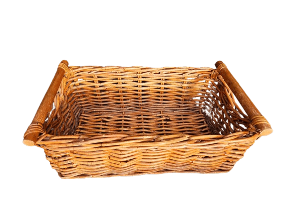 Rustic Hamper Basket with Wooden Handles | ImParlour